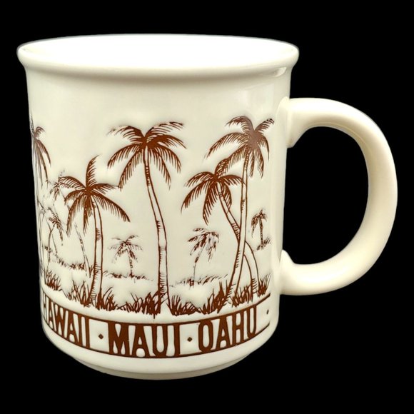 Dining | Hawaiian Islands Coffee Mug 1oz Embossed Palm Trees Oahu ...